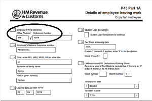 Employer’s PAYE ref number – Claim My Tax Back
